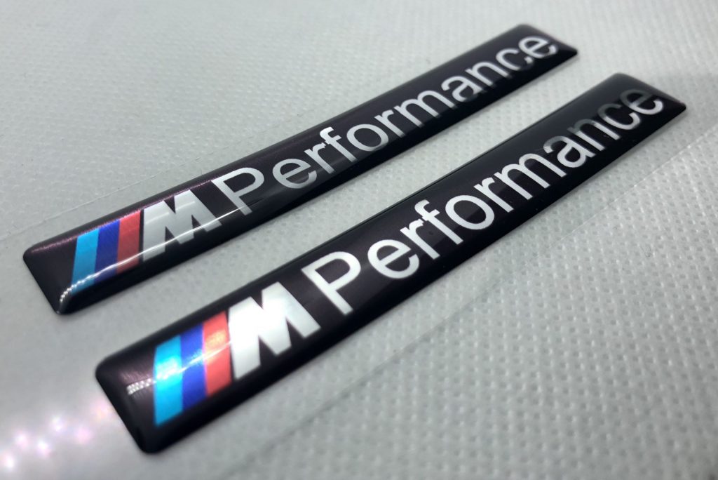 3D BMW M Performance Logo Sticker Chrome