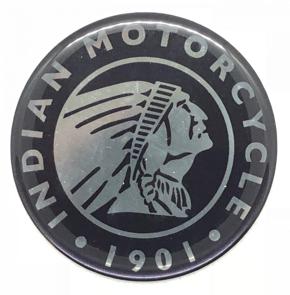 3D Indian Motorcycle logo (Silver black) - 3D Logo Stickers