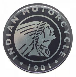 3D Indian Motorcycle logo (Silver black) - 3D Logo Stickers