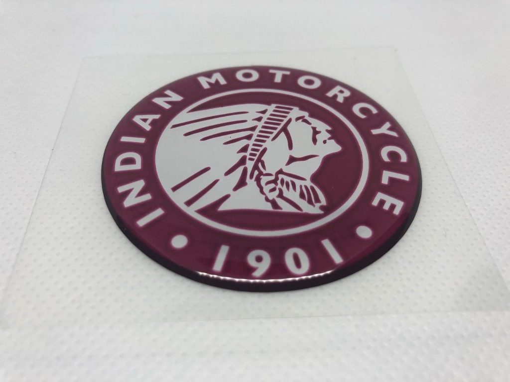 3D Indian Motorcycle logo (Silver black) - 3D Logo Stickers
