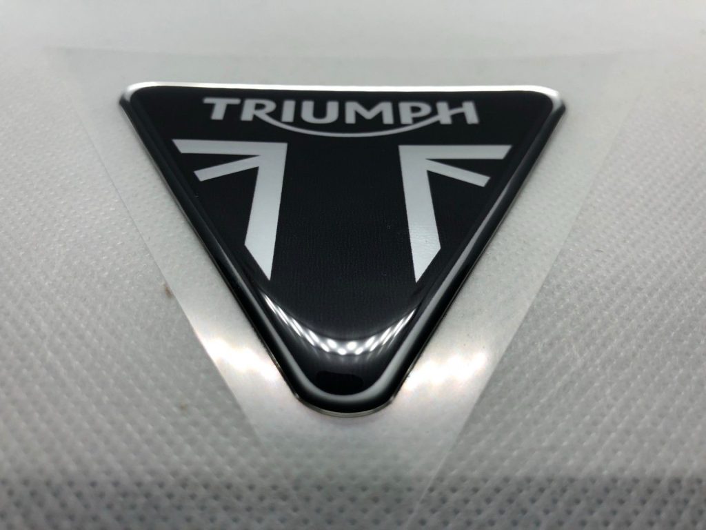 3D Triumph logo (Silver black) - 3D Logo Stickers