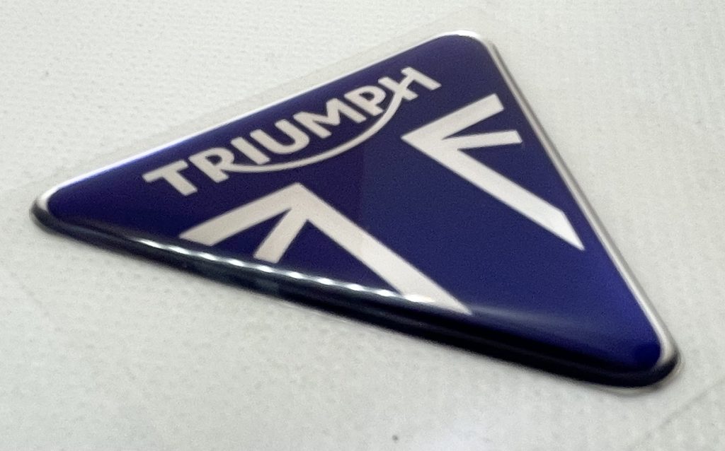 3D Triumph logo (Silver blue) - 3D Logo Stickers