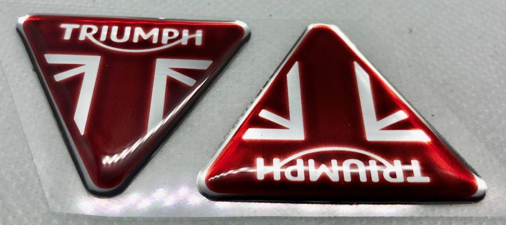 3D Triumph logo (Silver red) - 3D Logo Stickers