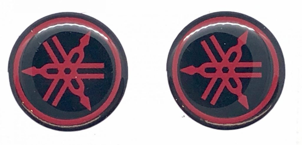 3D Yamaha Roundal logo (Black red) - 3D Logo Stickers