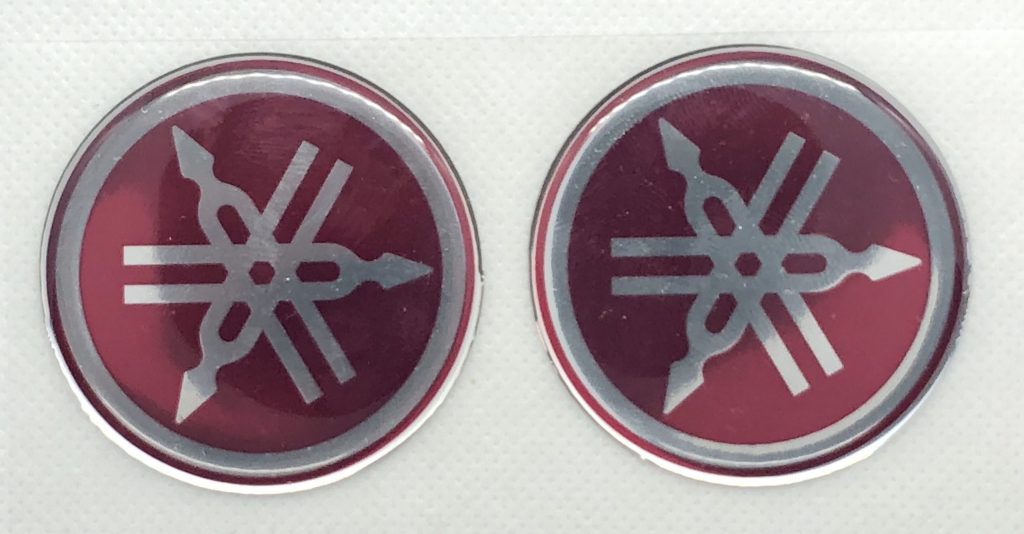 3D Yamaha Roundal logo (Silver red) - 3D Logo Stickers