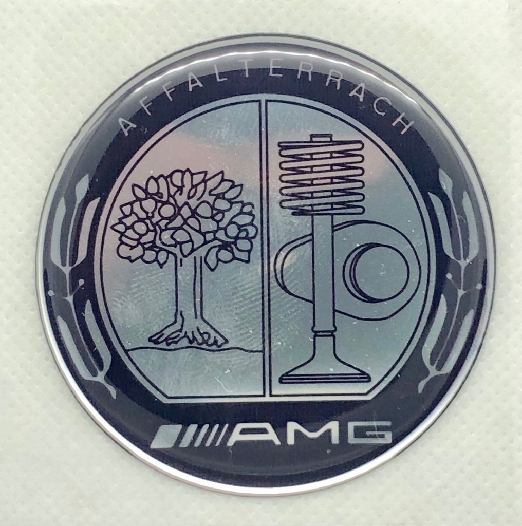 AMG Affalterbach Logo 3D Domed Gel Sticker | 50mm Round Silver & Black Decal | High-Quality ...